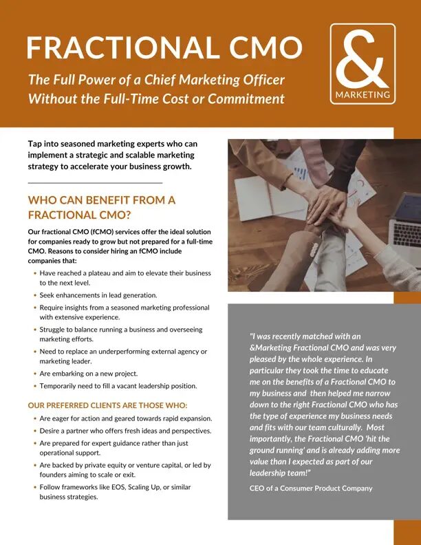 Download the Fractional CMO (fCMO) Overview | &Marketing